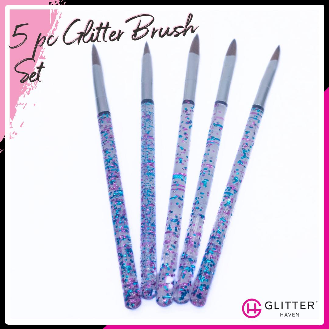 5 Piece Glitter Brush Set – Glitter Haven