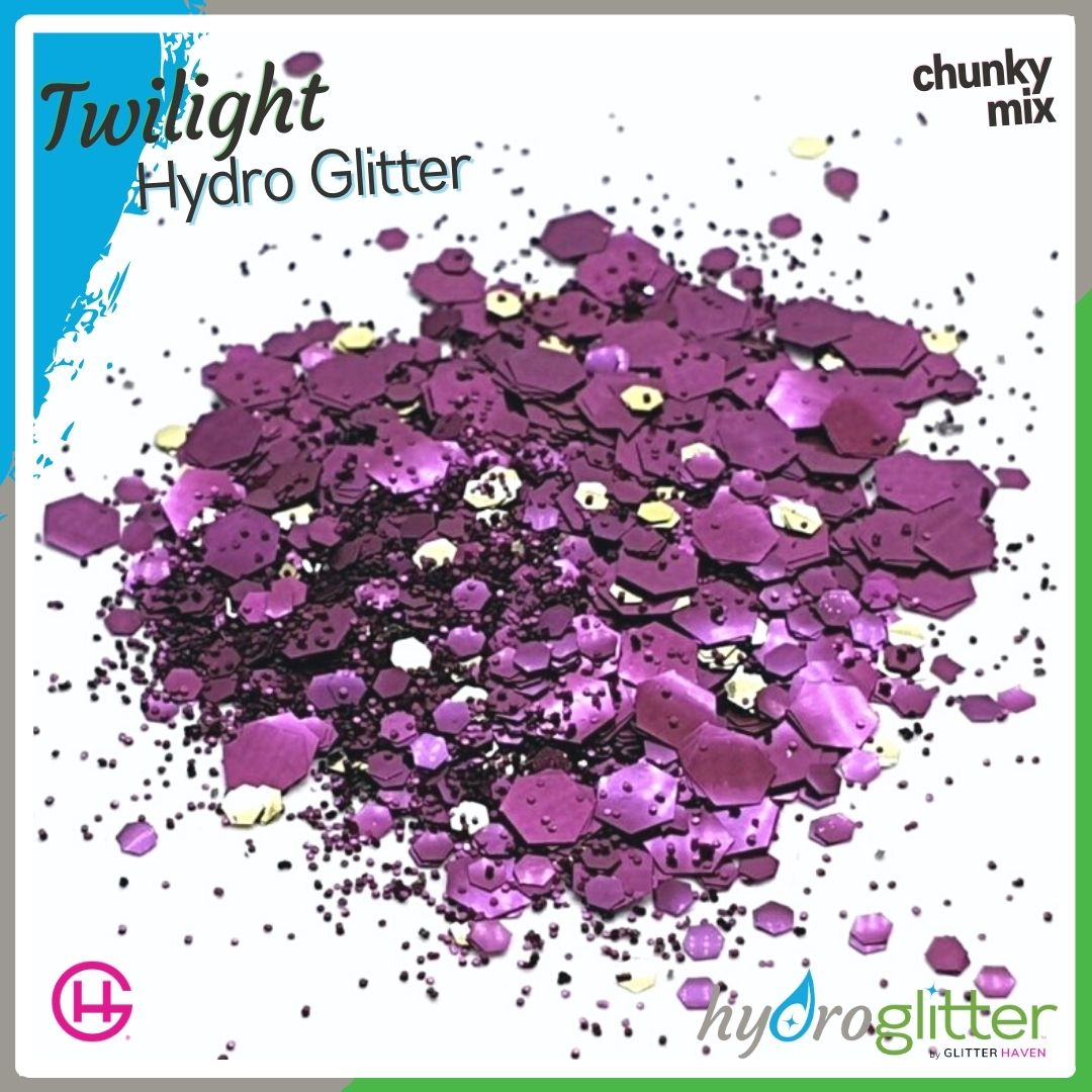 Twilight 💧 Hydro Glitter | Purple and Gold Custom Glitter Blend – Glitter Haven