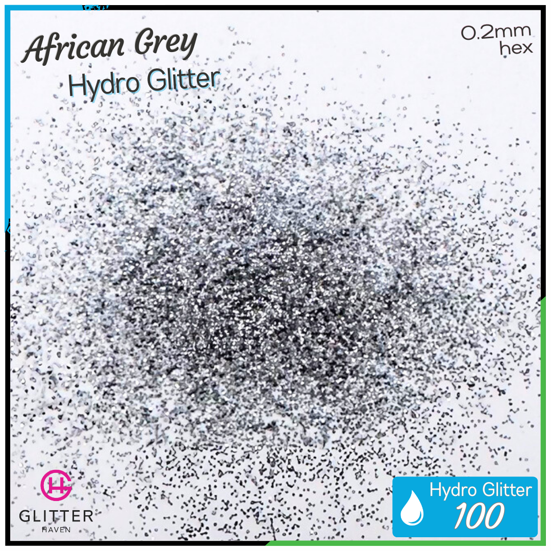 African Grey 💧 Hydro Glitter | Grey | Water Biodegradable Glitter ...