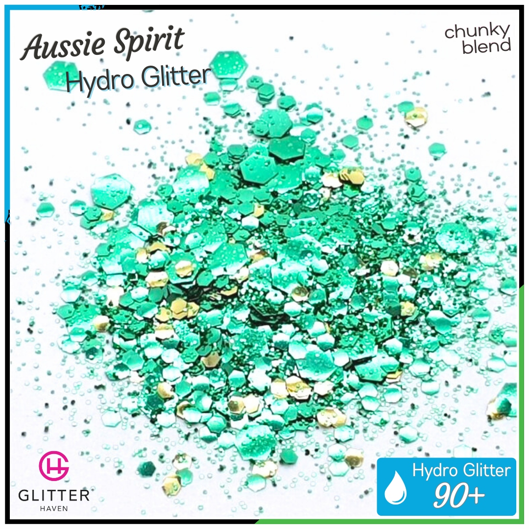 Aussie Spirit 💧 Hydro Glitter | Green Blend | water degradable ...