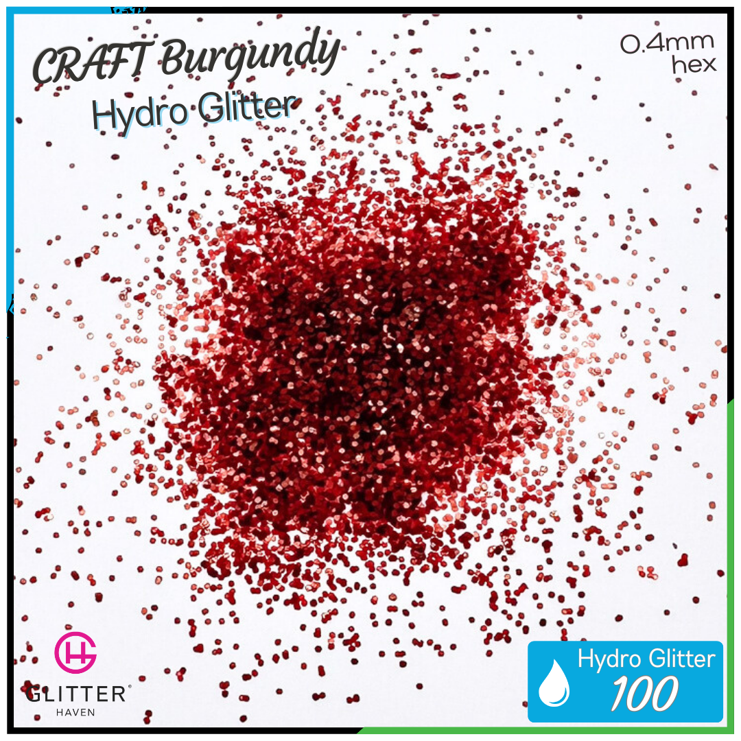 CRAFT Burgundy 💧 Hydro Glitter | Burgundy | Water-degradable Glitter ...